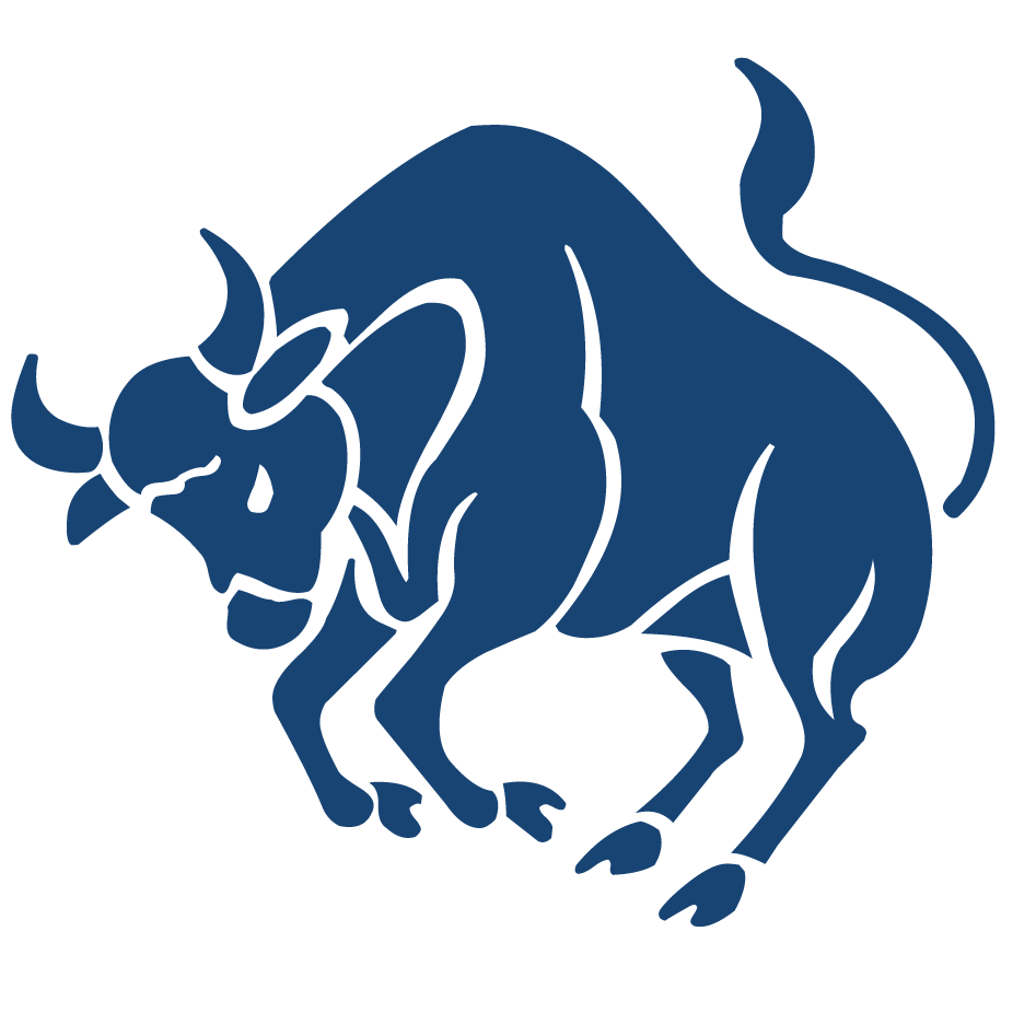Painted aggressive blue bull free image download