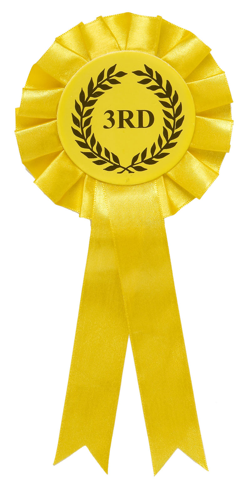Gold medal with ribbons for 3rd place free image download