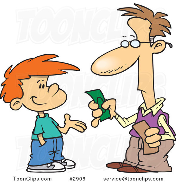 Cartoon Father Paying His Son Allowance 2906 By Ron Leishman free image ...
