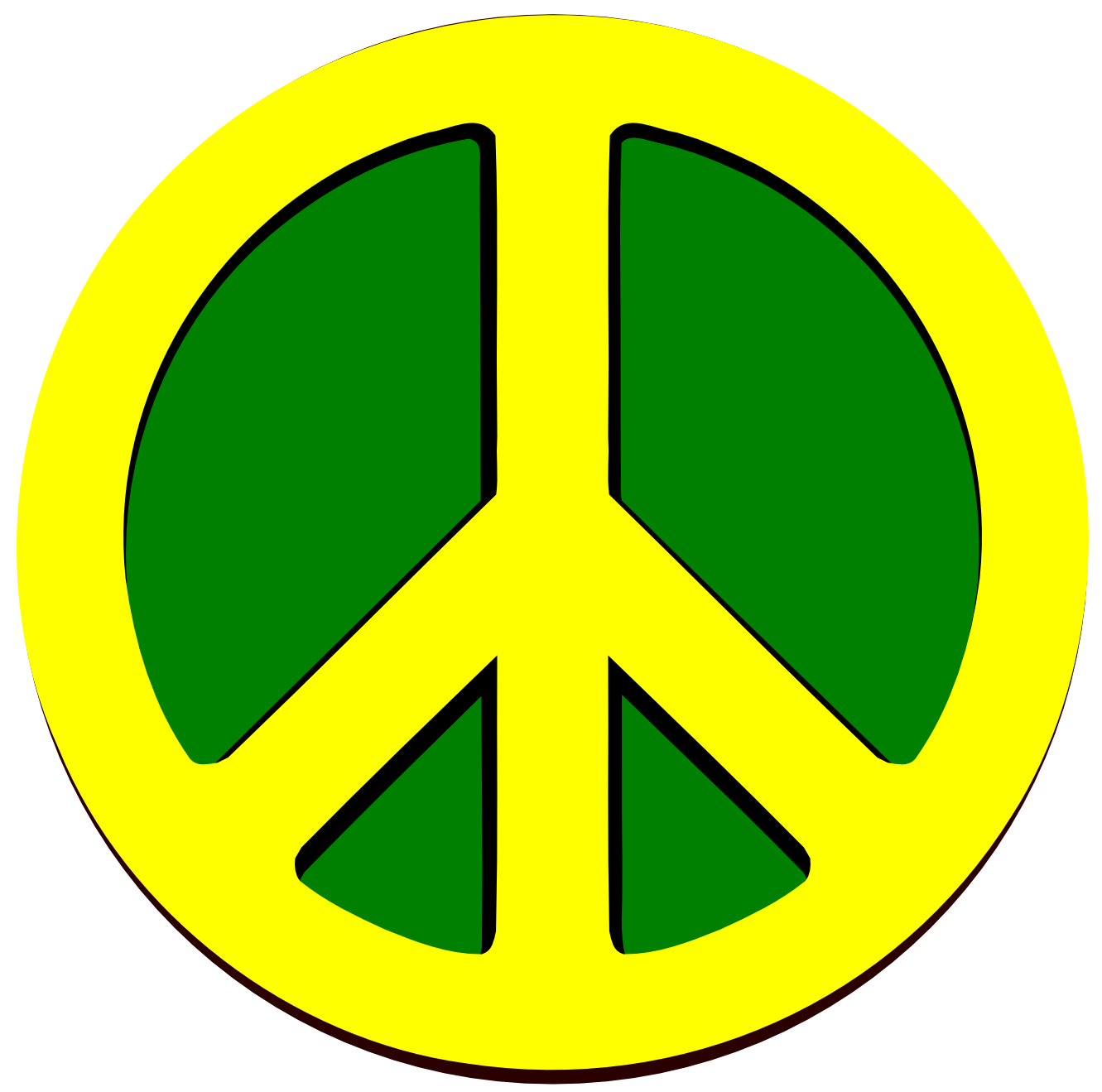 Yellow Peace Sign drawing free image download