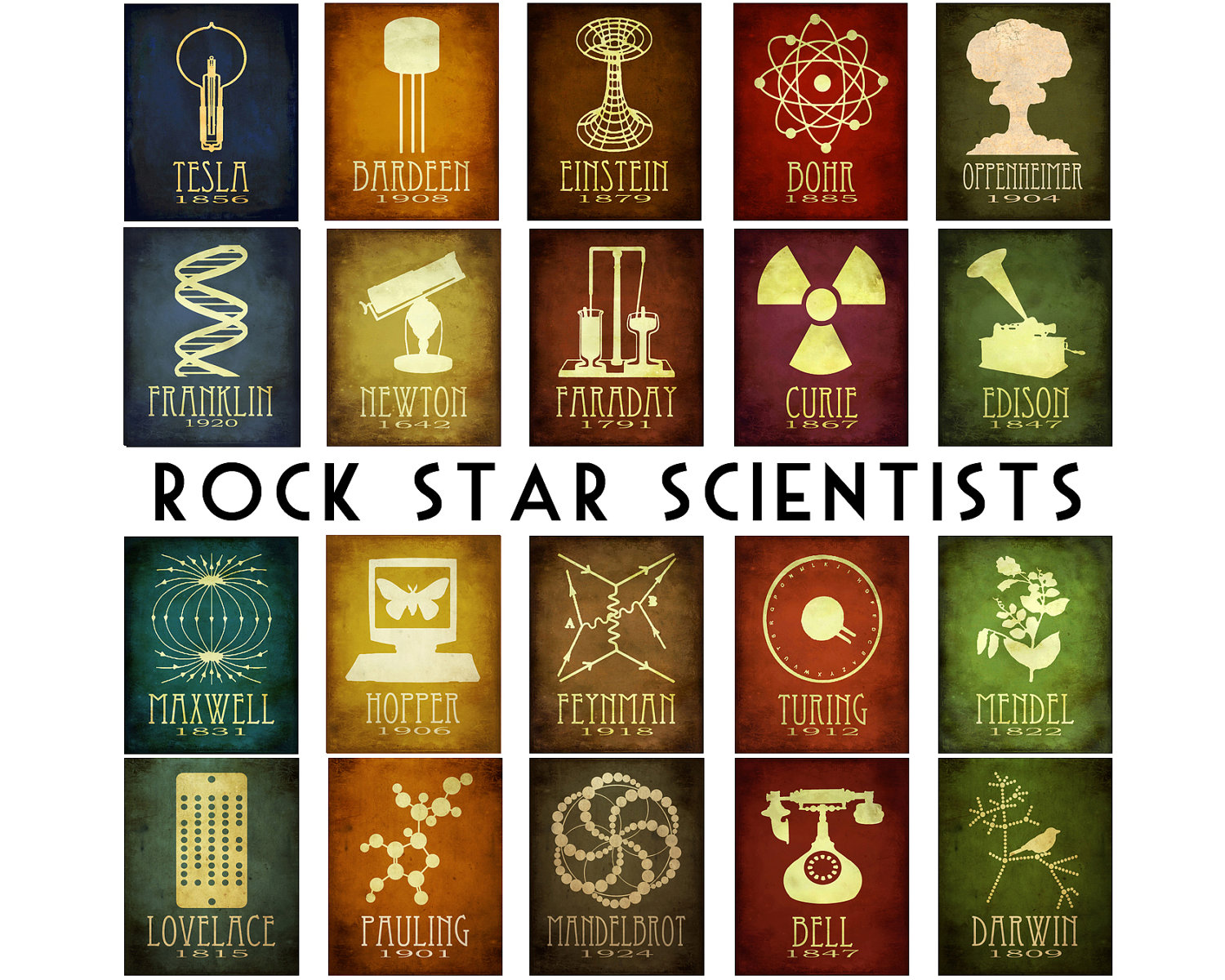 Rock star scientists drawing free image download