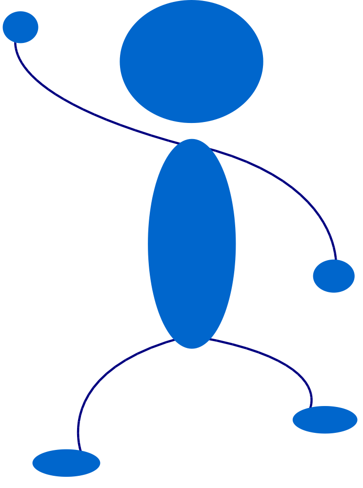 Blue silhouette of a spinning man free image download