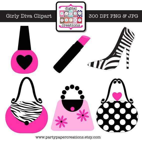 Girly Diva Graphic Design Hot Pink Zebra Print Makeup Pur free image ...