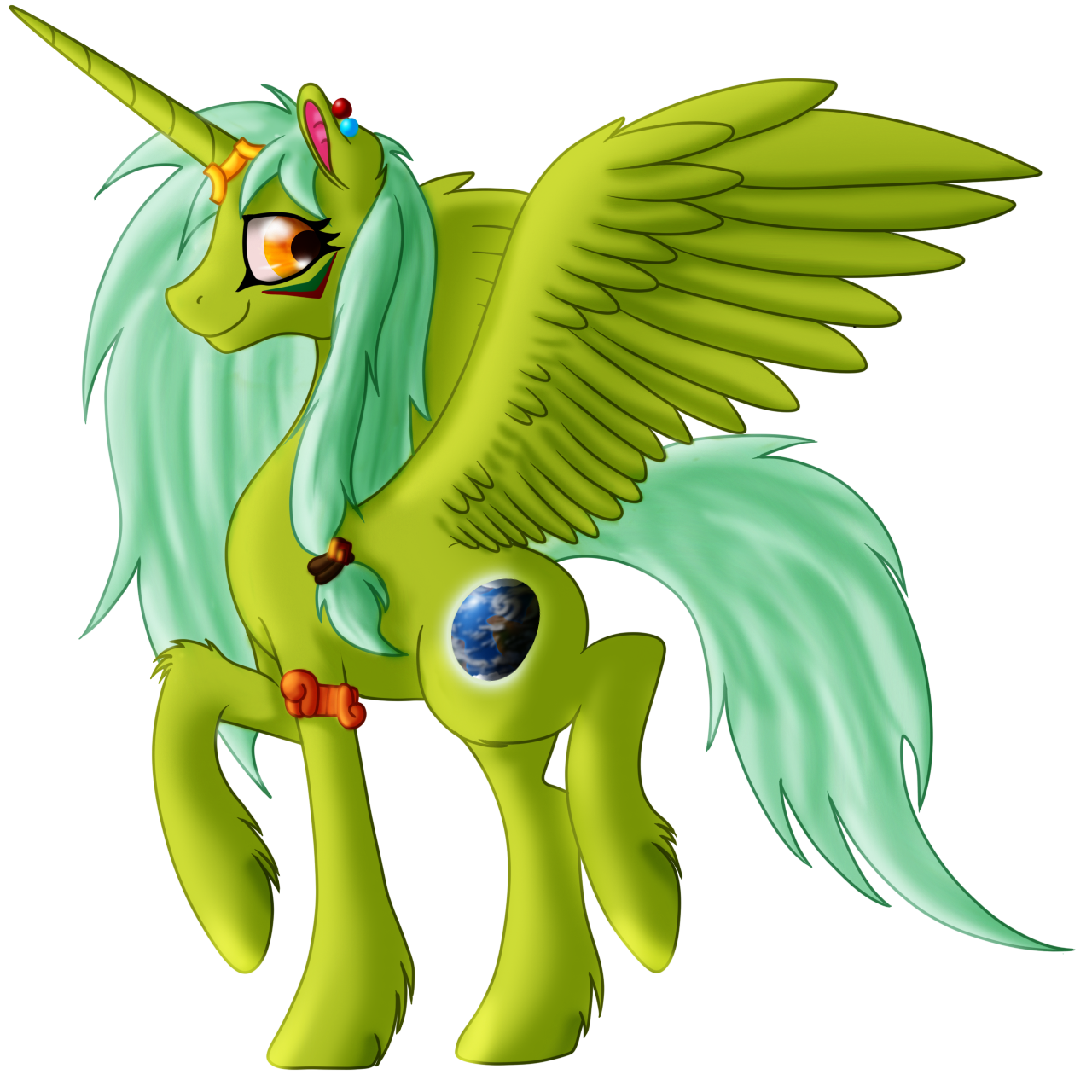 Drawing green pony free image download