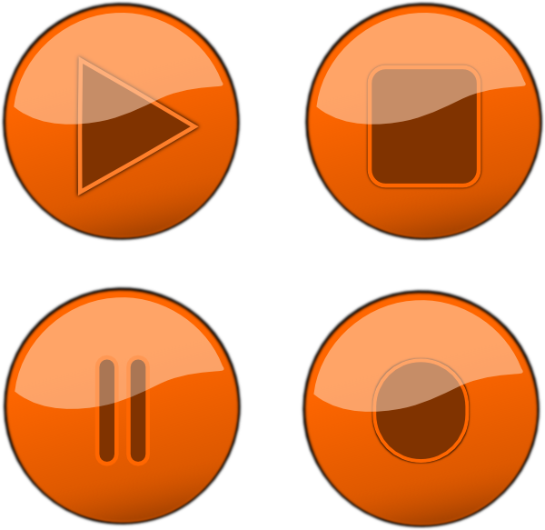 Orange Glossy Buttons free image download