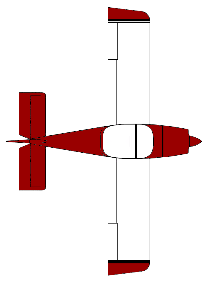 Painted red-white plane top view free image download