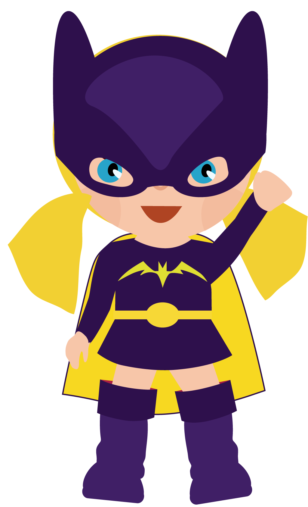 Cute violet superhero as a clipart free image download