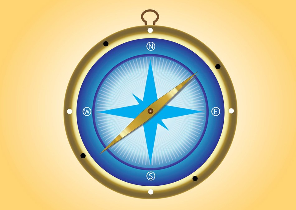 Drawn compass on a beige background free image download