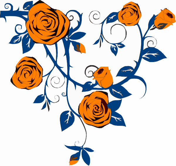 Orange Rose Border At Clkercom Vector Online free image download