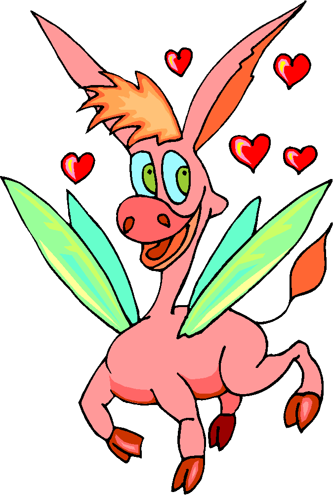Colorful flying donkey clipart free image download