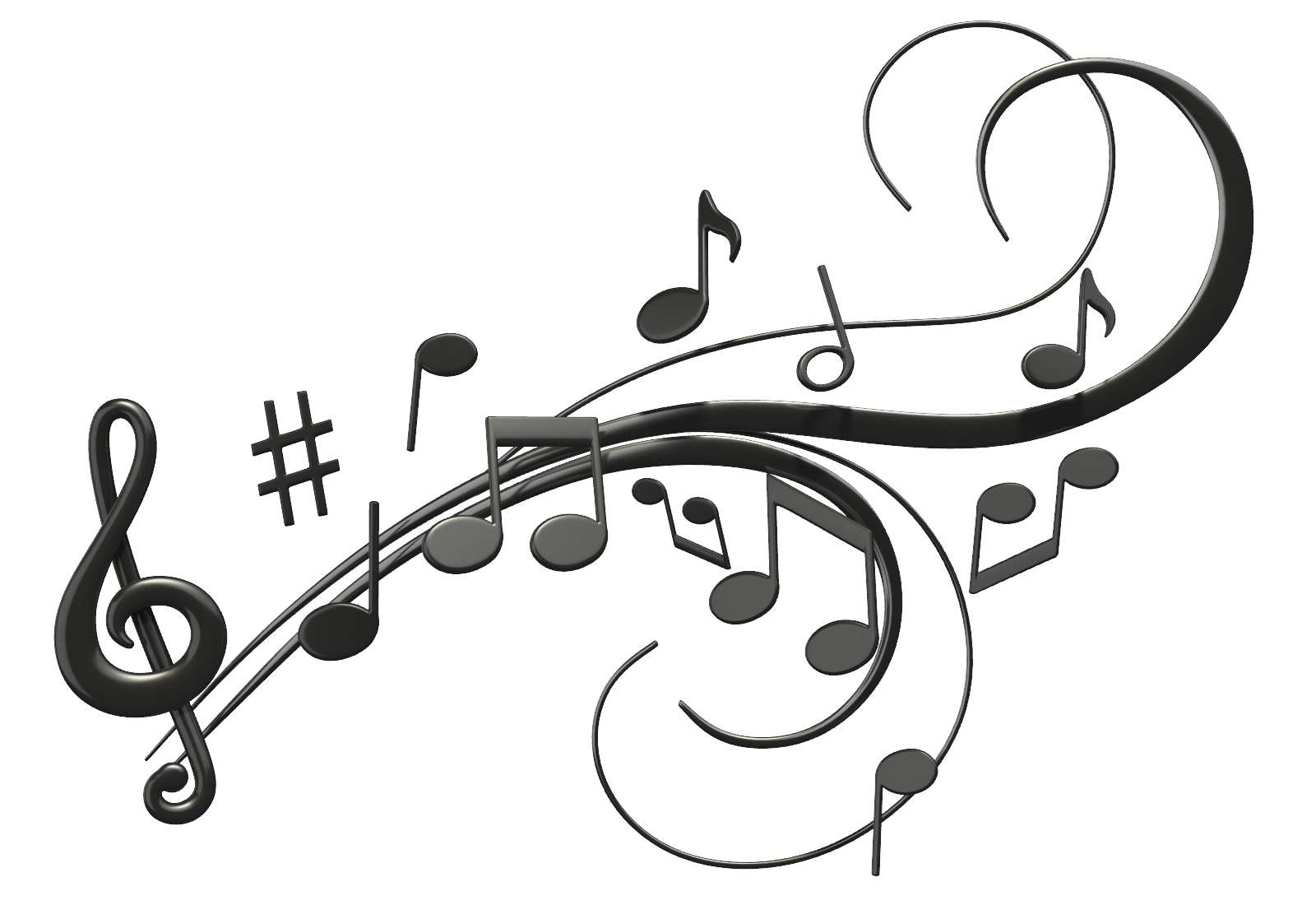 Drawn curl, sheet music and treble clef free image download