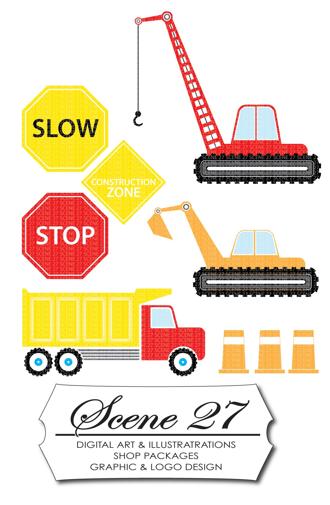 Clipart of the Construction Zone Signs free image download