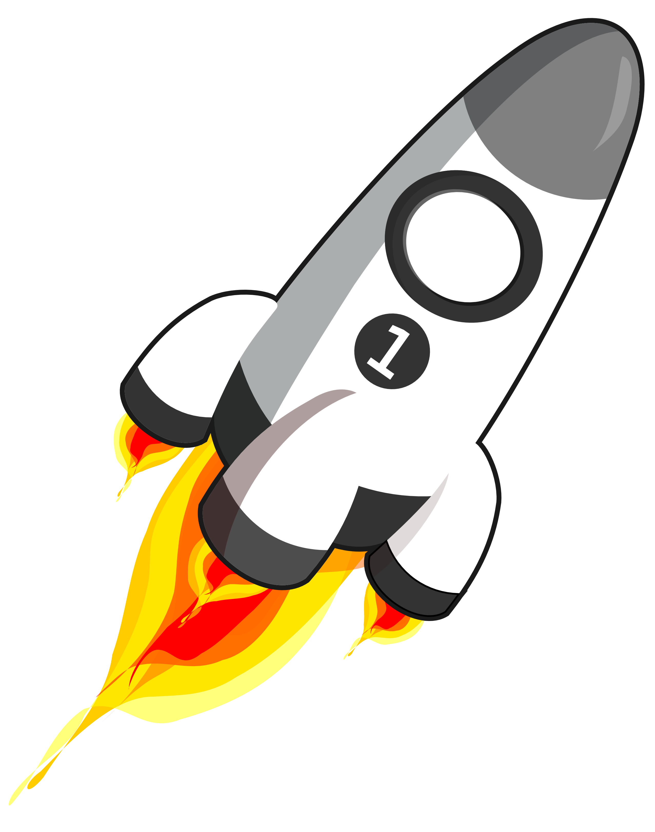 Flying rocket with number 1 free image download