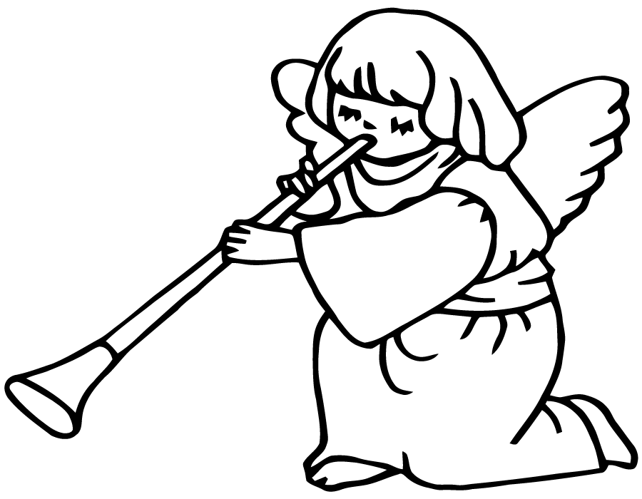 Clipart of the angel with musical instrument free image download