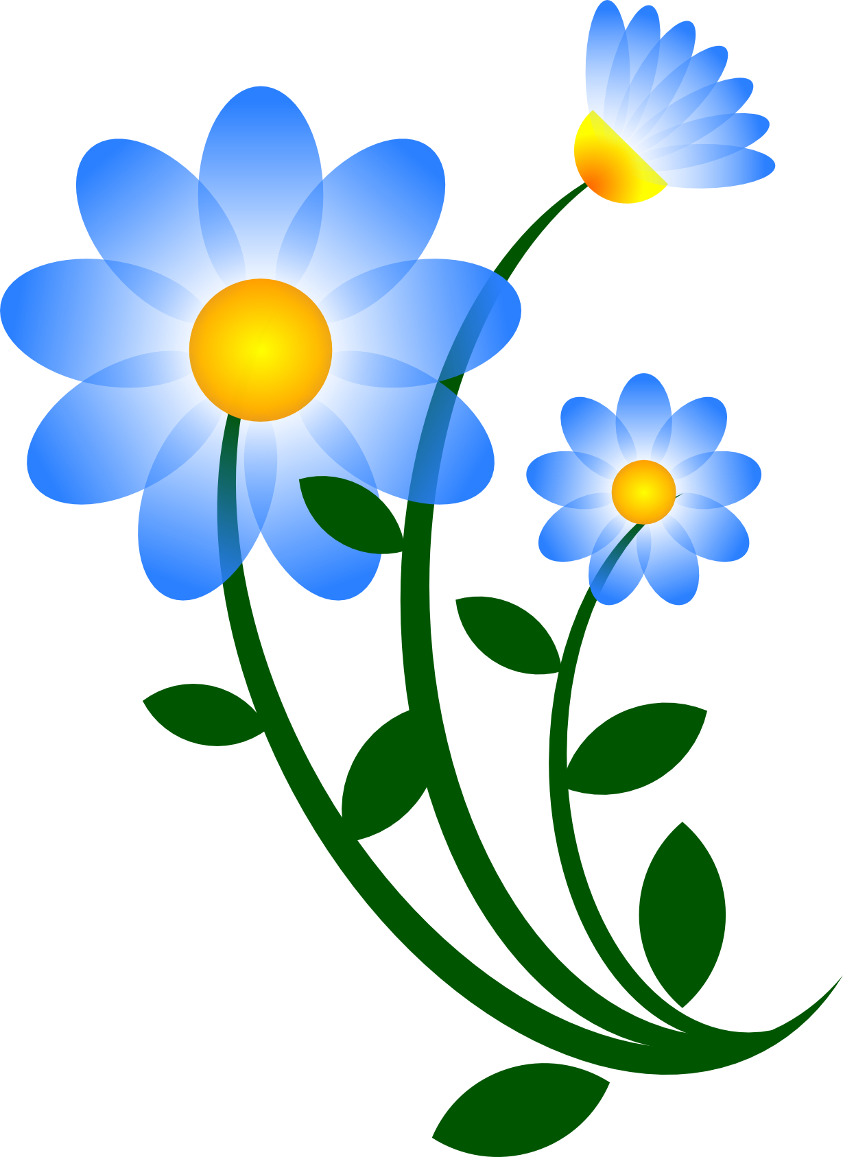 Cute blue flower drawing free image download