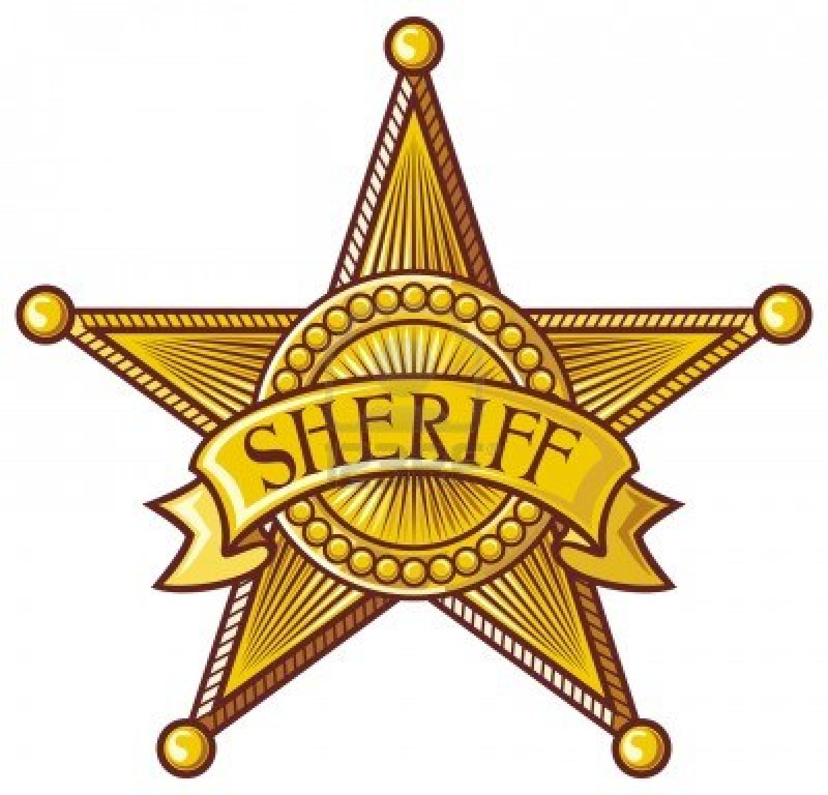 Sheriff, vintage golden Police Badg, drawing free image download