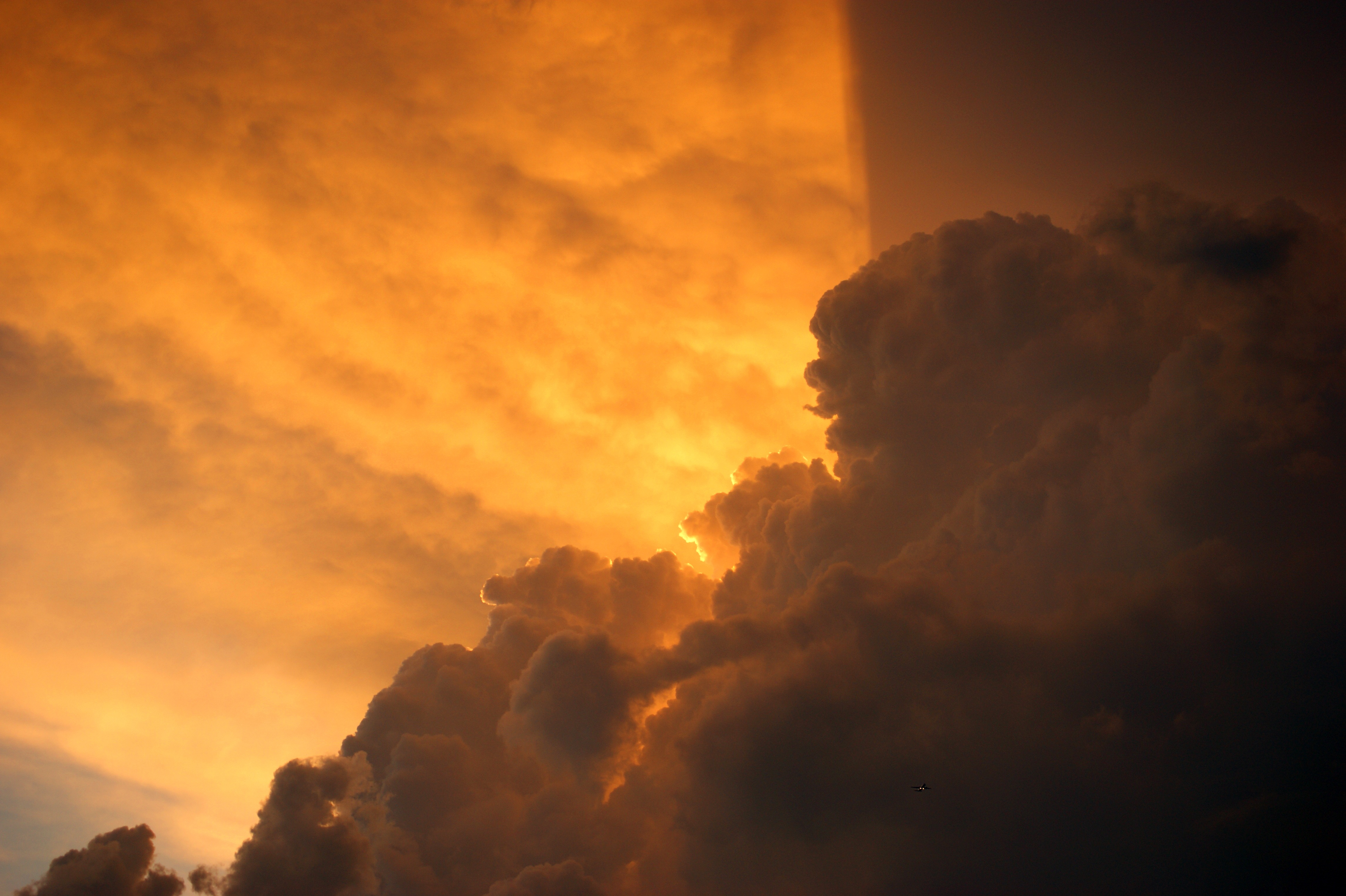 Fire clouds in the evening sky free image download