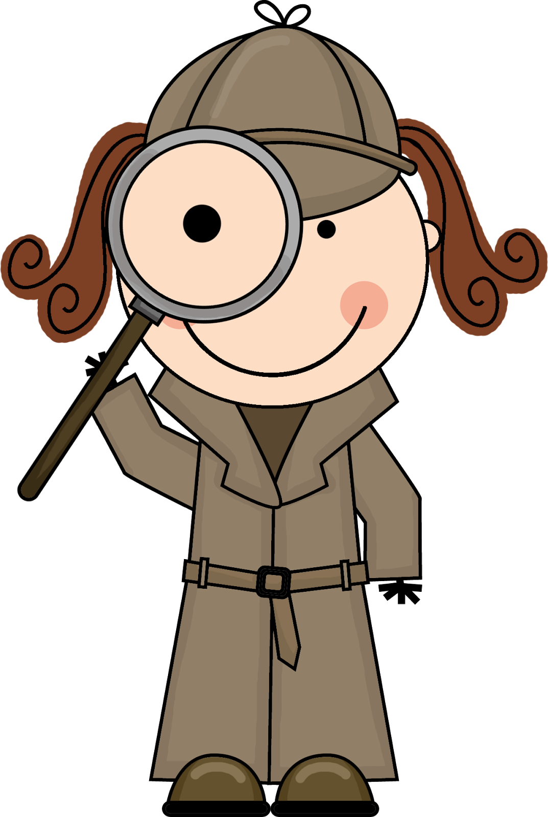 Cartoon girl Sherlock Holmes free image download