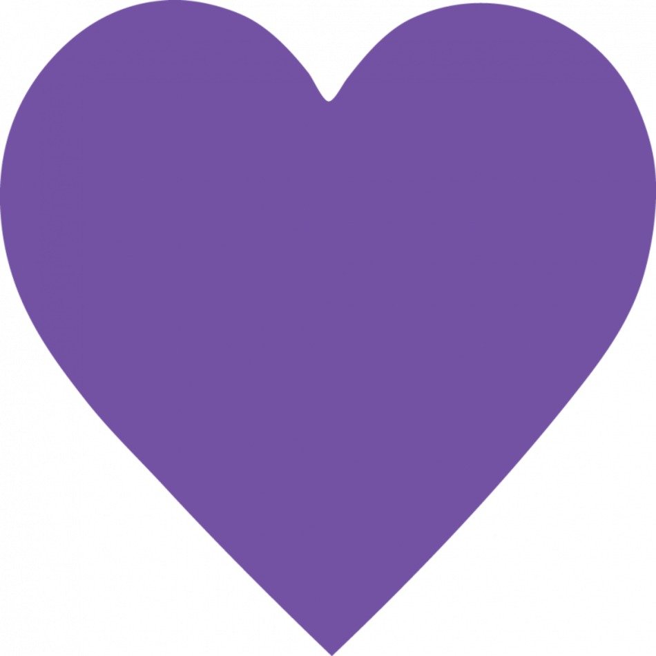 Lavender color heart on a white background free image download