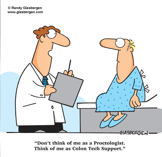 Medical Cartoons Proctology Proctologist Tech Support Colon free image ...