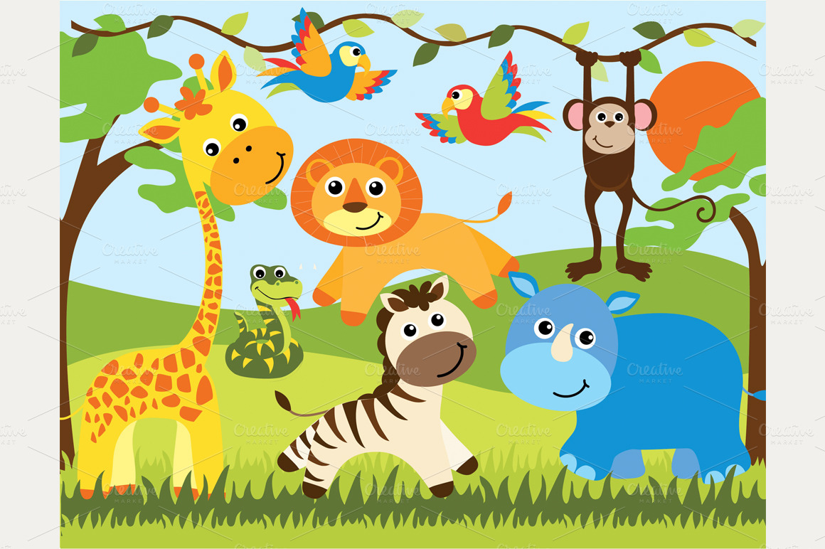 Cartoon jungle free image download