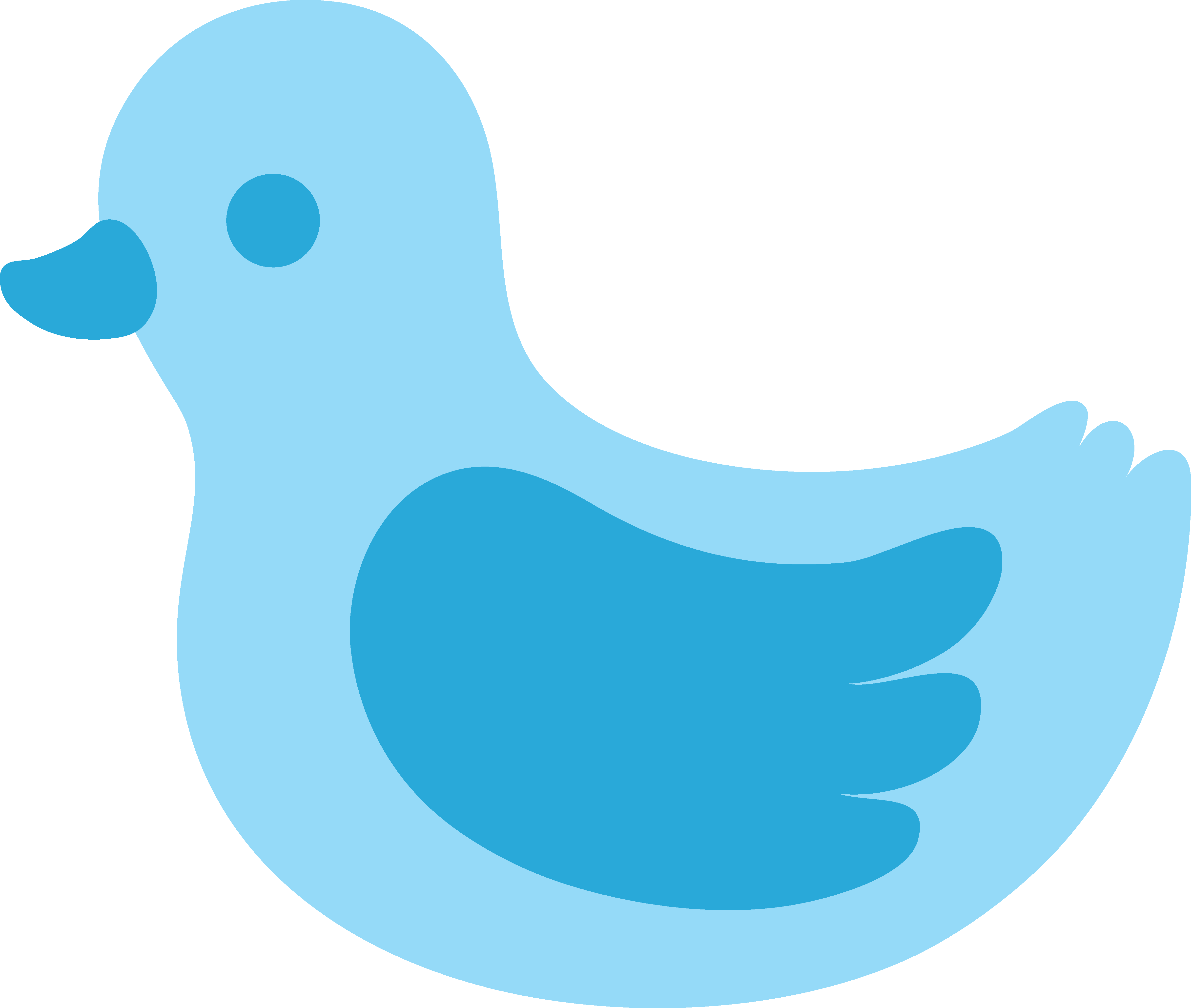 Drawing of a blue duck on a white background free image download