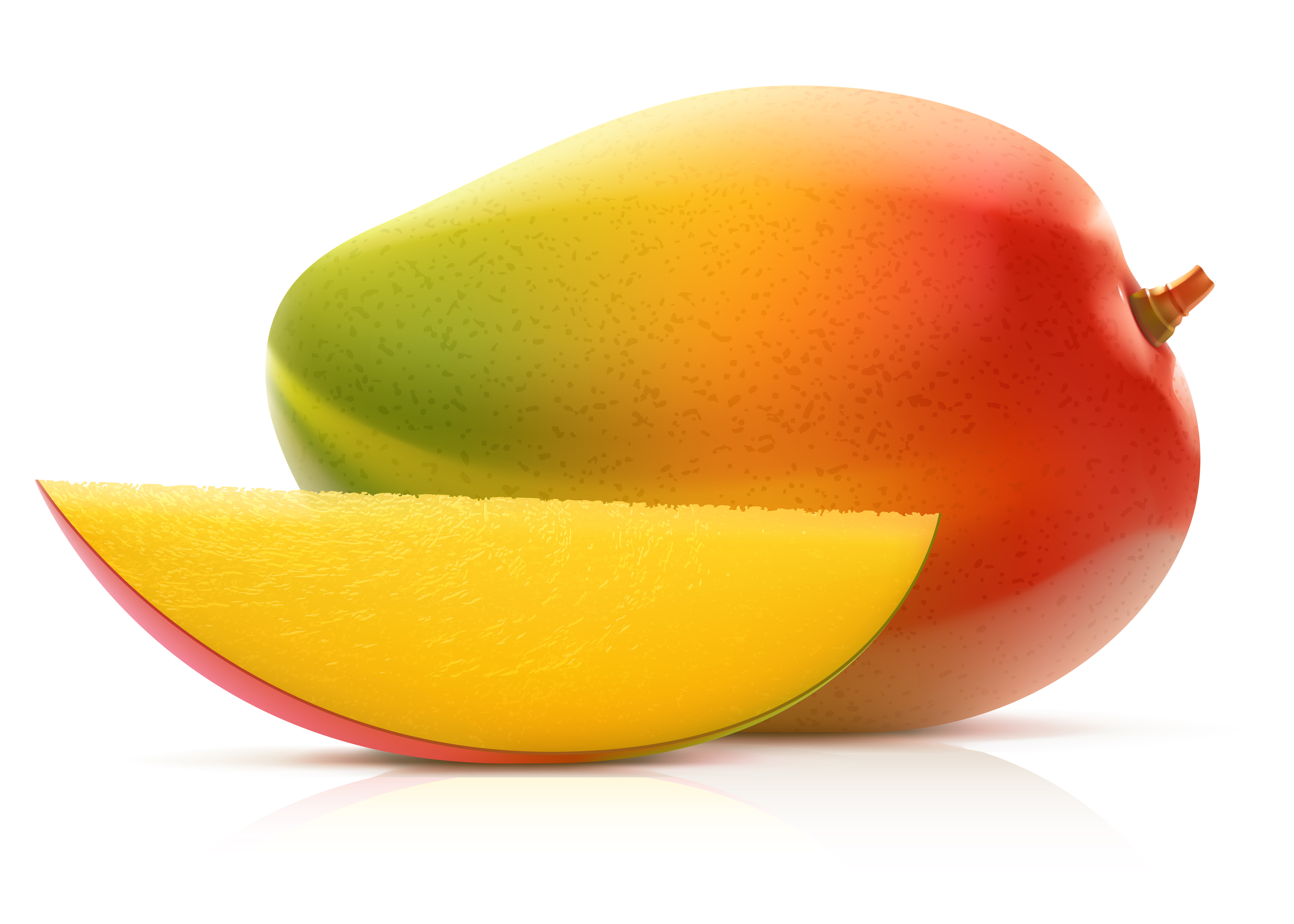 Ripe mango and its half free image download