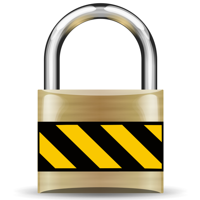 Secure Padlock Gold drawing free image download