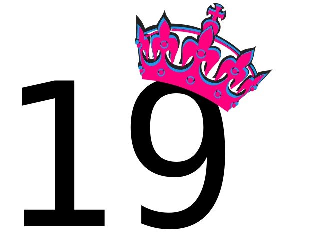 Number 19 with crown free image download