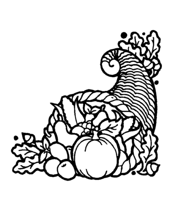 Black and white Cornucopia as a graphic illustration free image download
