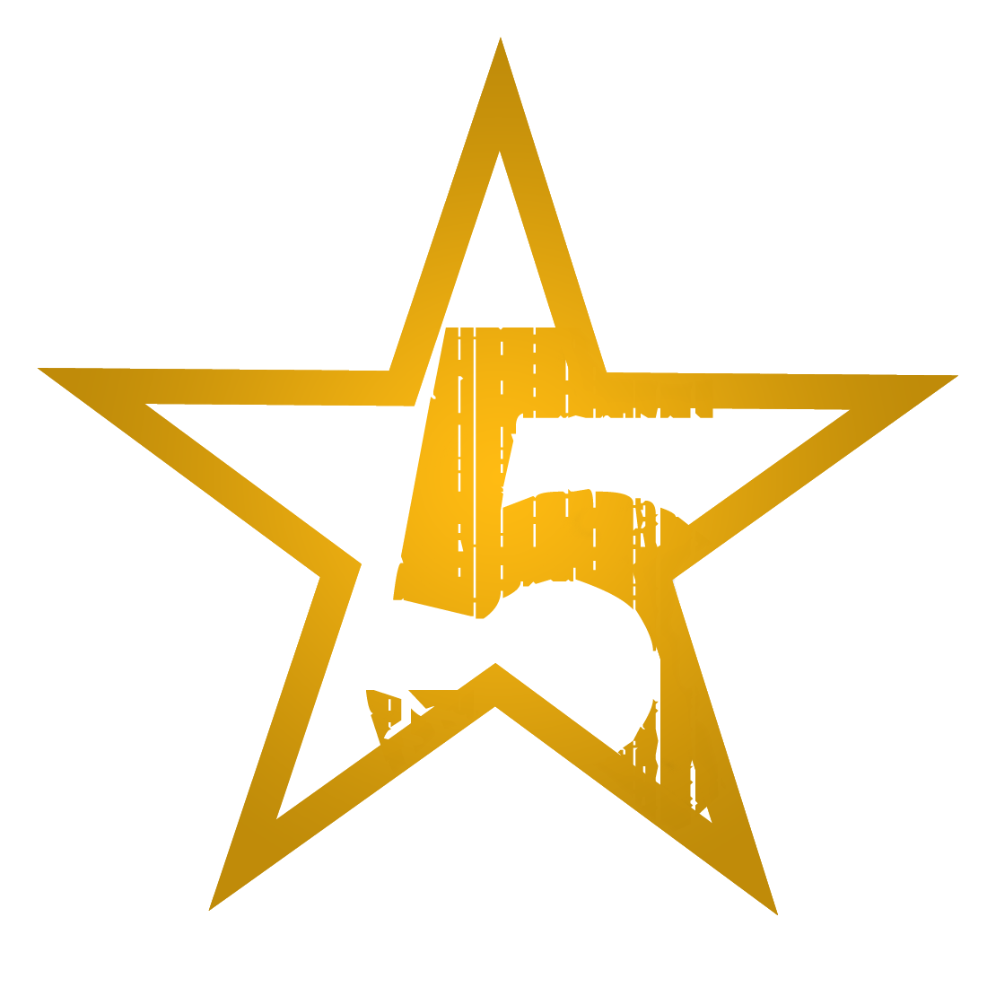 5 in a golden star as a graphic illustration free image download