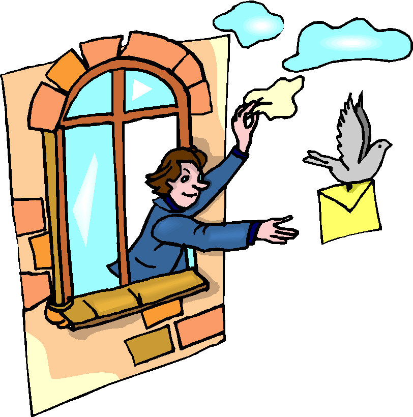 Pigeon mail, cartoon drawing free image download
