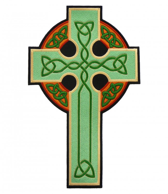 Green & Gold Irish Celtic Cross Patch Patches free image download