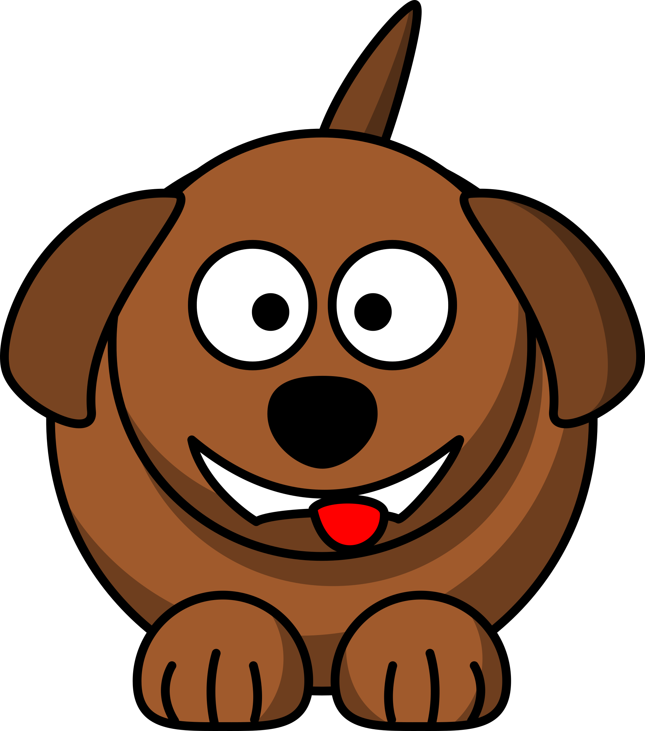 Cartoon round dog with tongue hanging out free image download