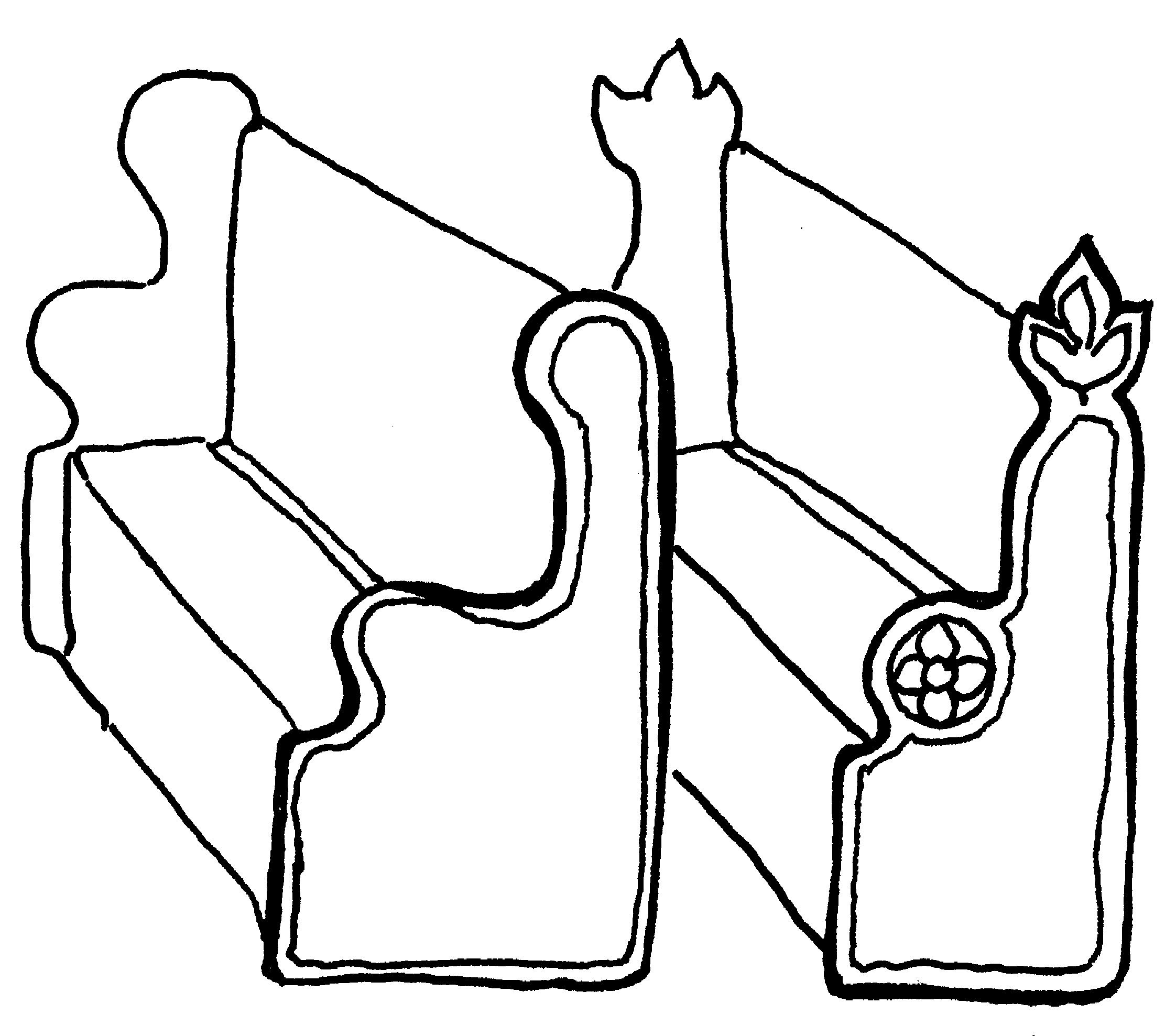 Painted two benches in a church free image download