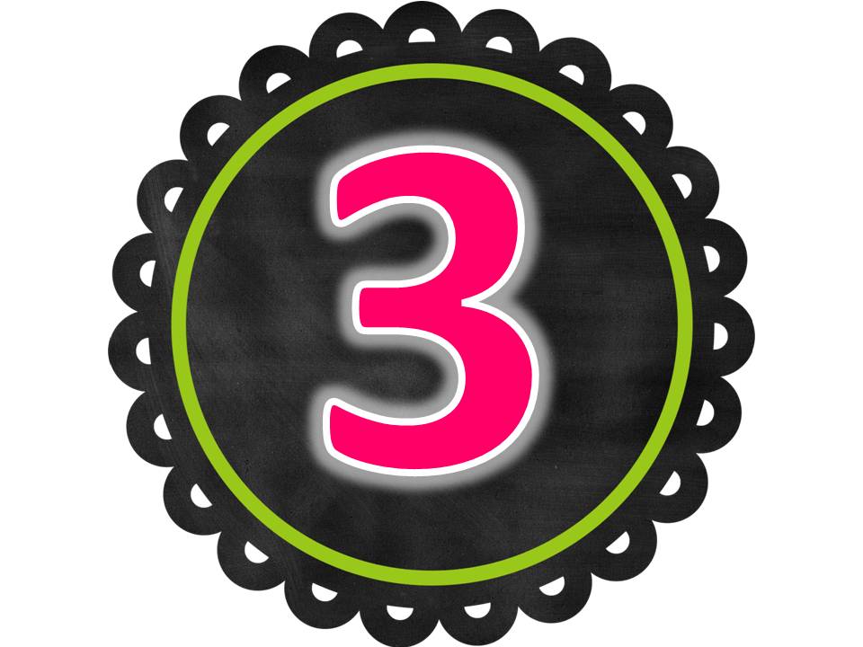 Pink digit three in black frame free image download