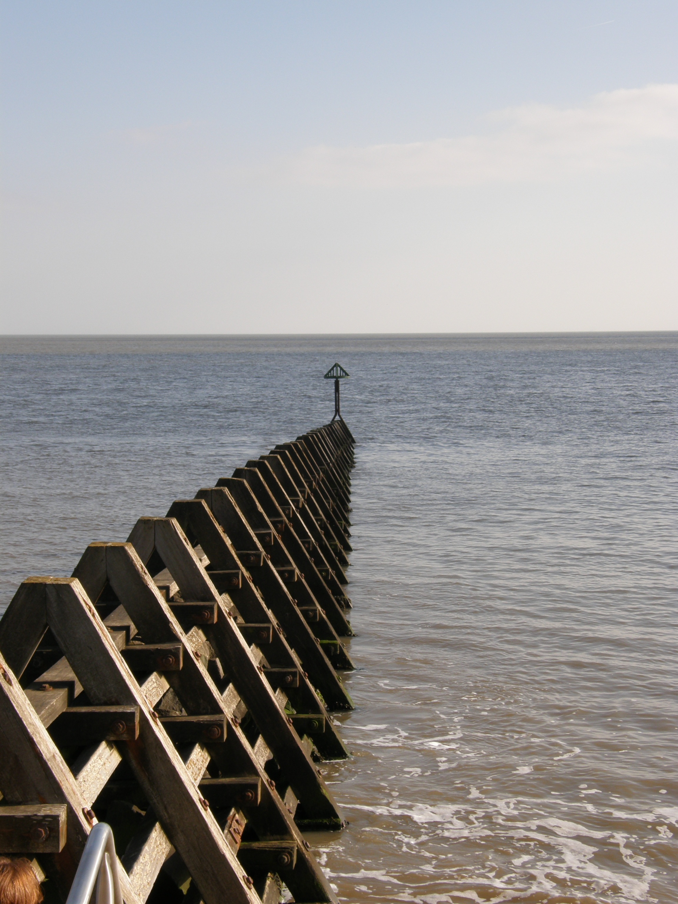 Triangular wooden groins on sea coast free image download