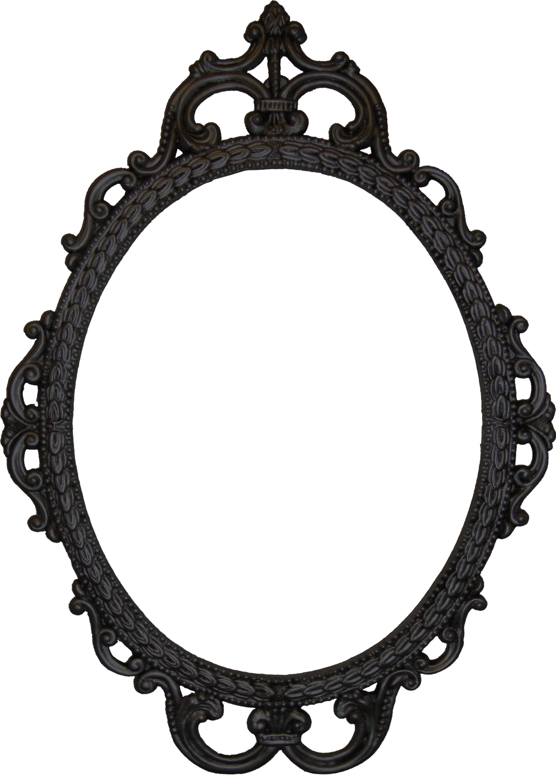 Black oval vintage frame on a white background free image download