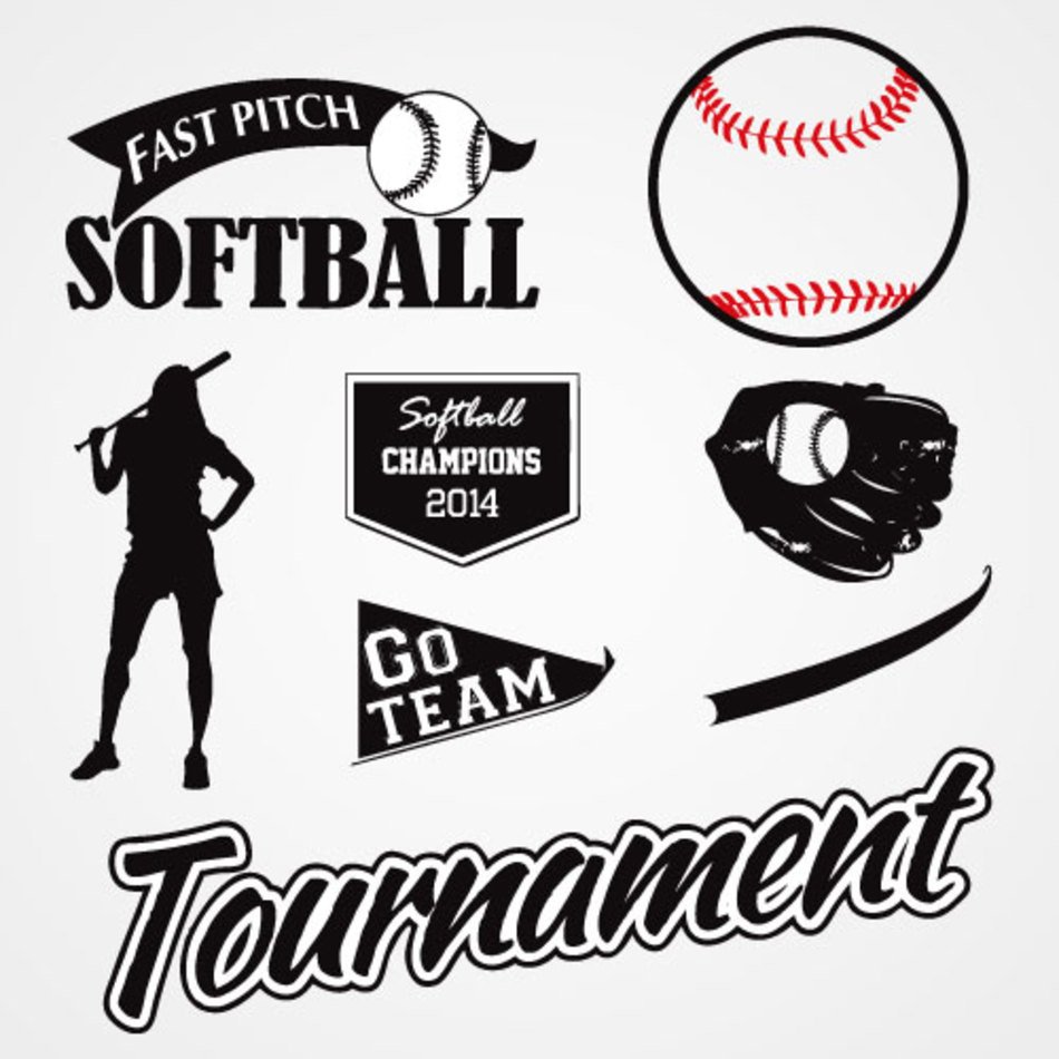 Softball Vector Set 04 09909 Download Vectors free image download