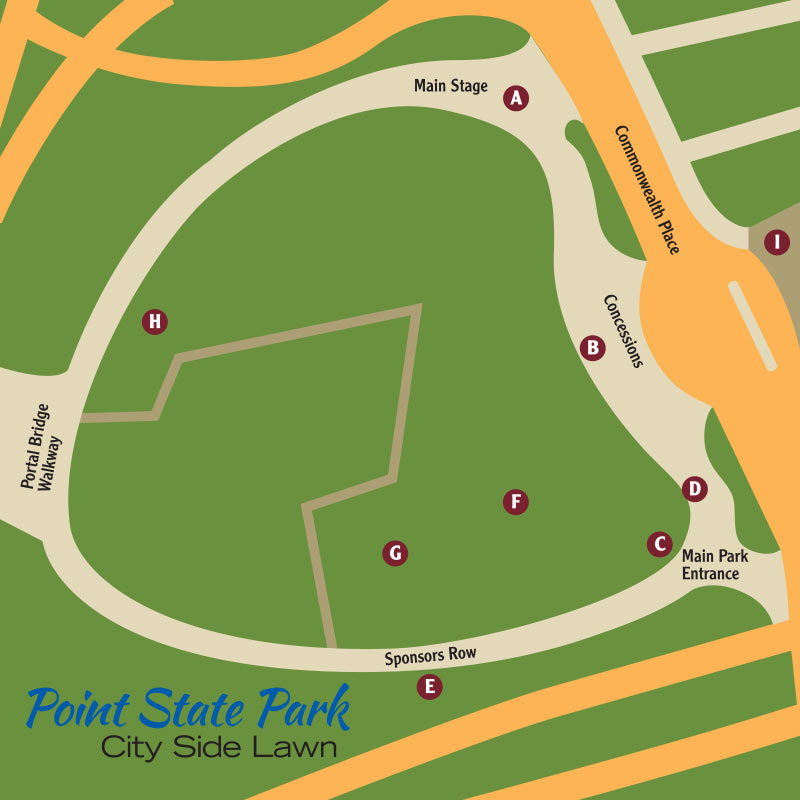 Map of Point State Park free image download