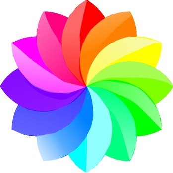 Shaded Rainbow Flower At Clkercom Vector Online N2 free image download