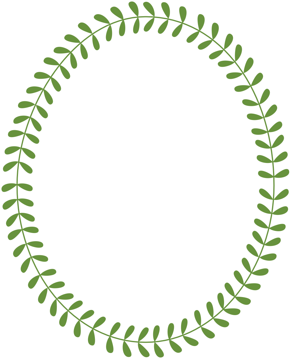 Painted oval leaf frame free image download