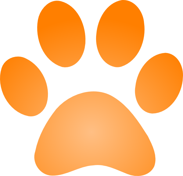 Orange Paw Print With Gradient At Clkercom Vector free image download