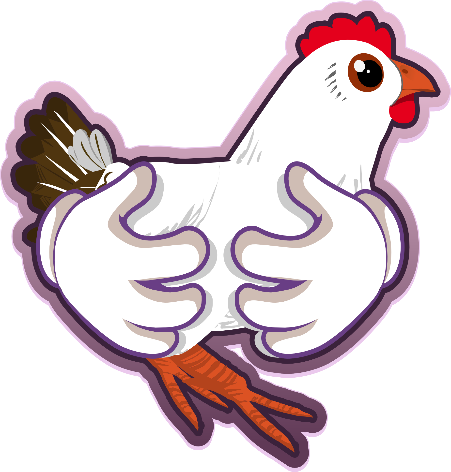 Drawing white chicken in the hands free image download