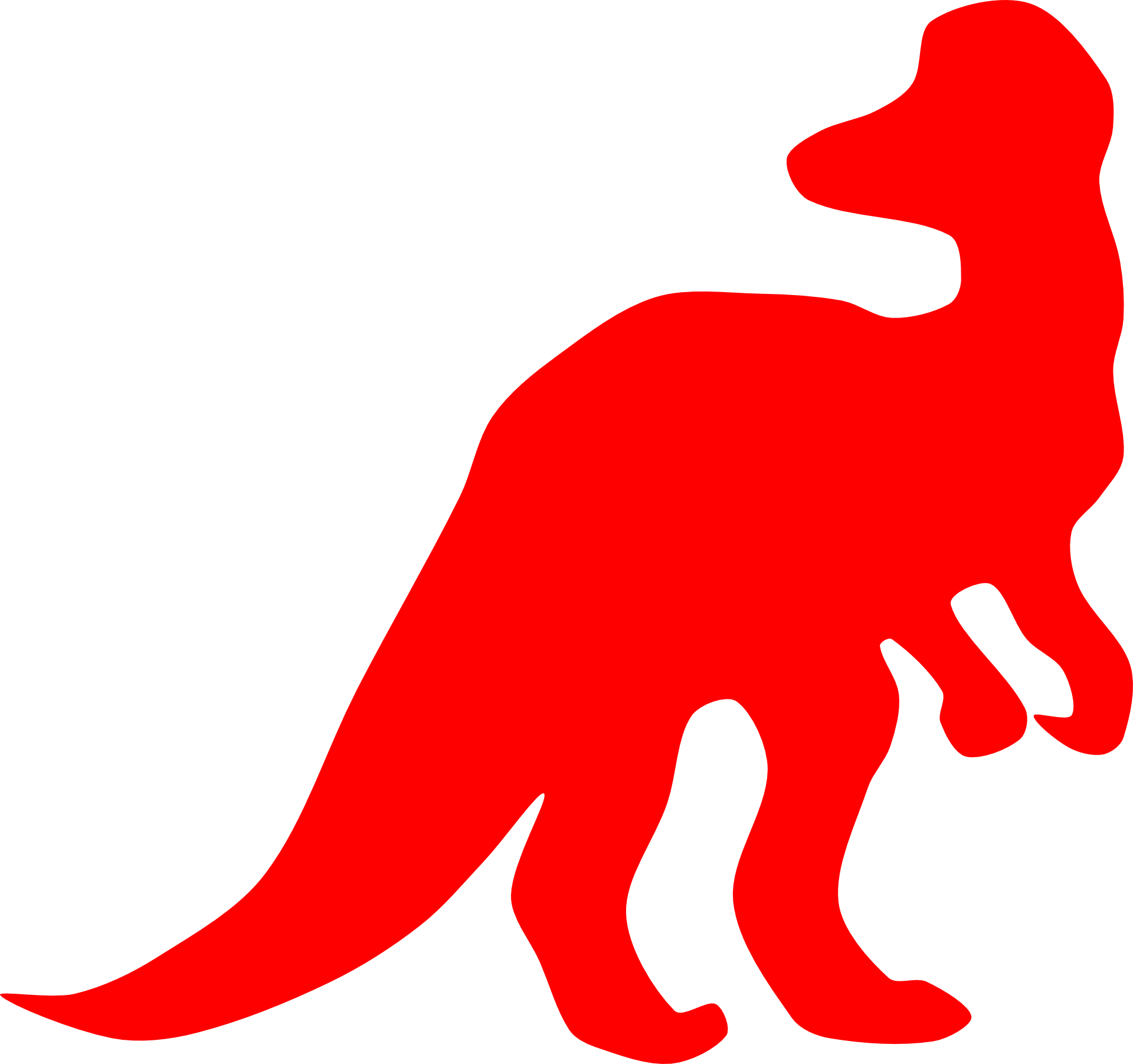 Cartoon Dinosaur, Red silhouette free image download