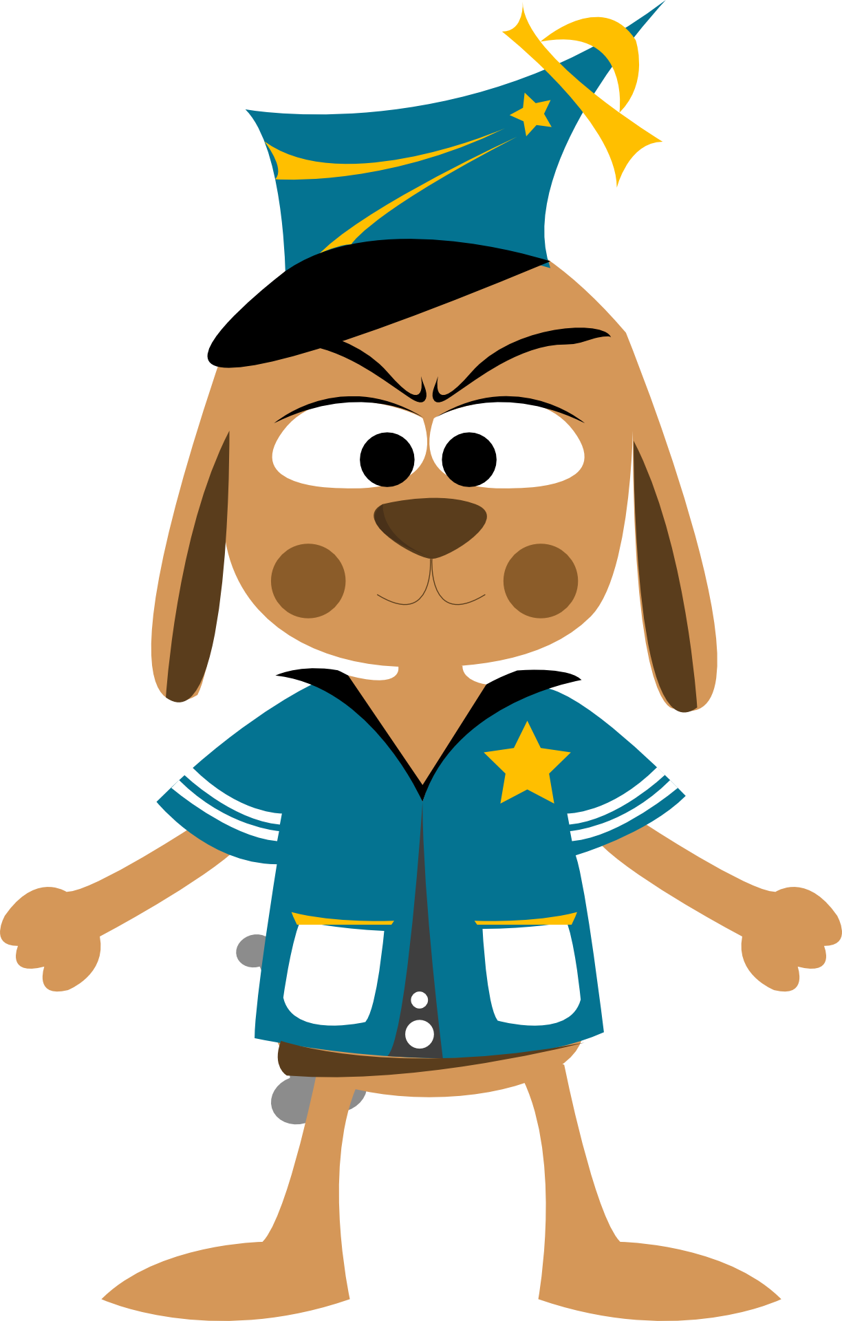 Graphic image of a cartoon police dog free image download
