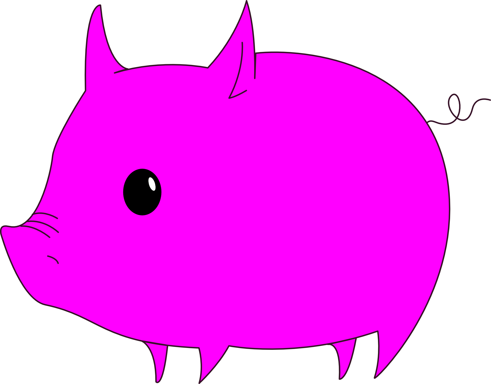 Cute violet pig clipart free image download
