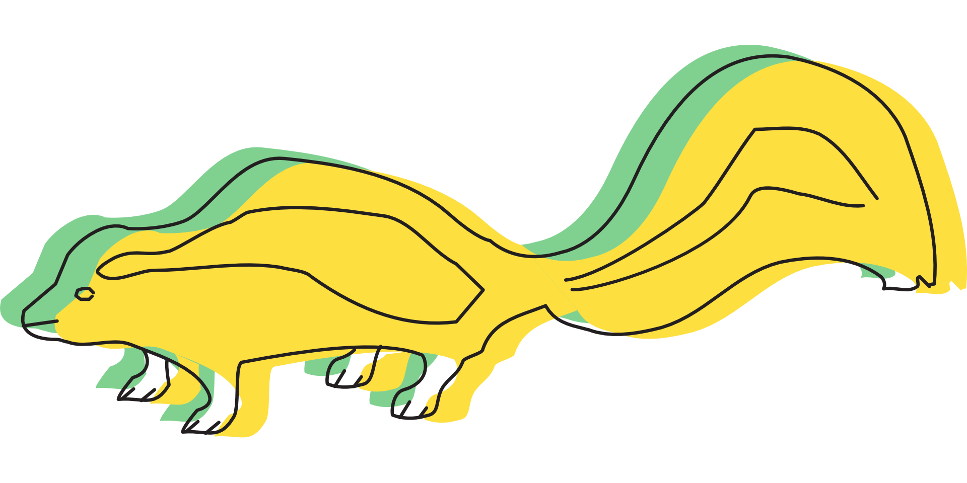 İllustration of Green and Yellow skunk free image download