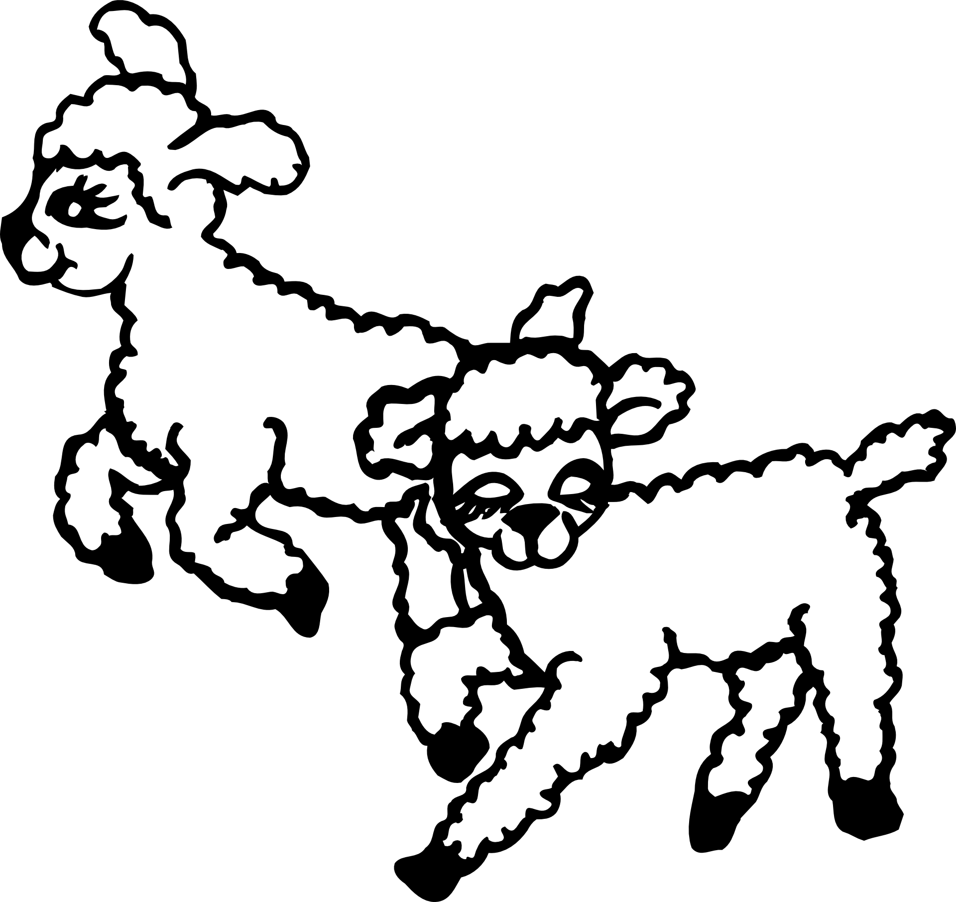 Drawing of jumping lambs free image download