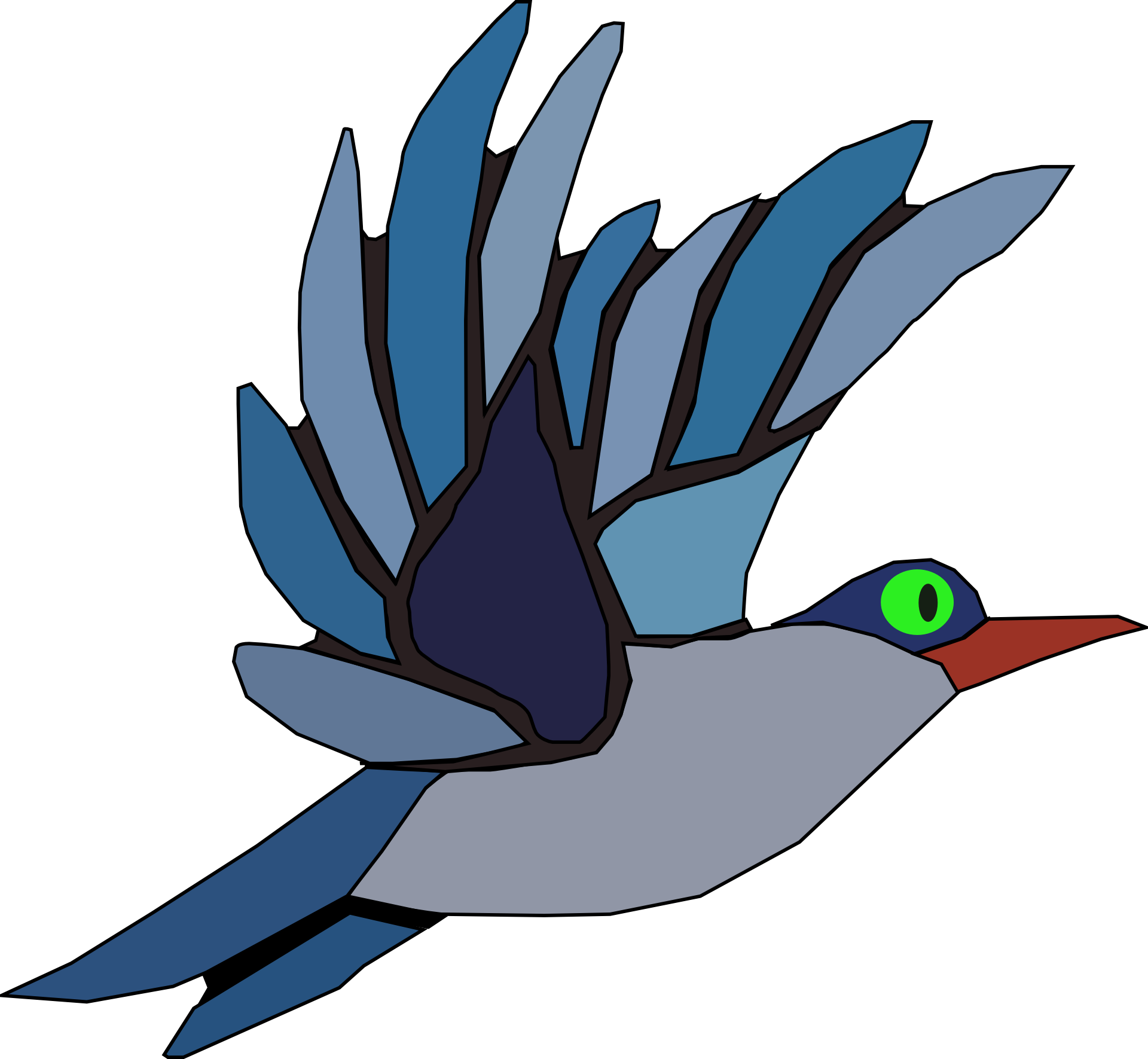 Blue Bird Flying drawing free image download